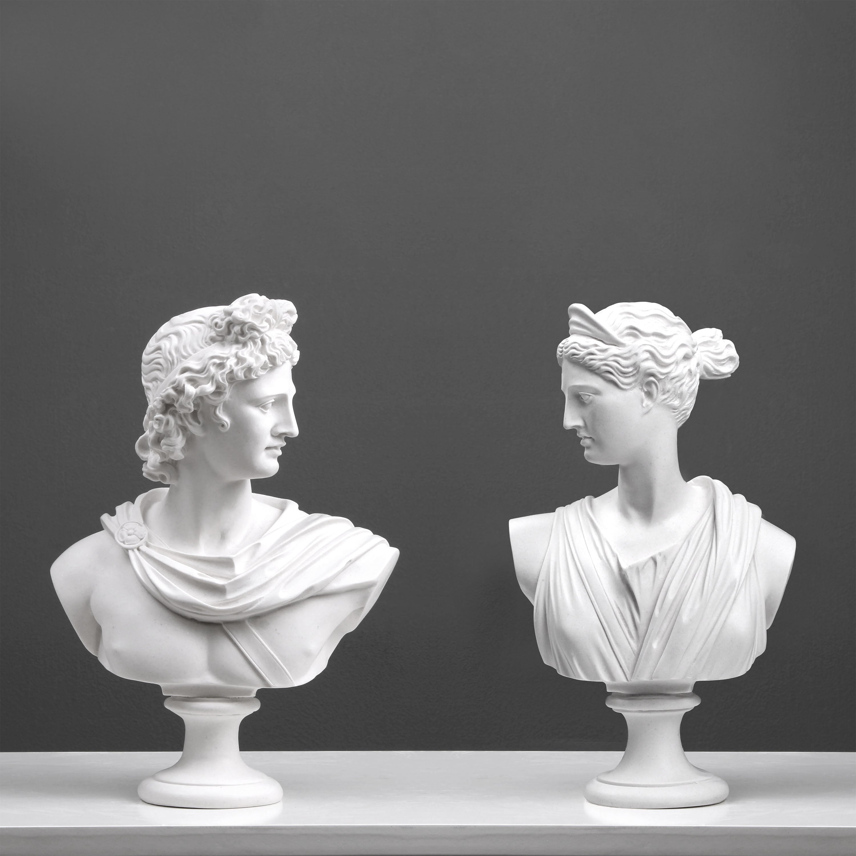 Apollo & Diana Busts in Pair (Greek God Statues) – The Ancient Home