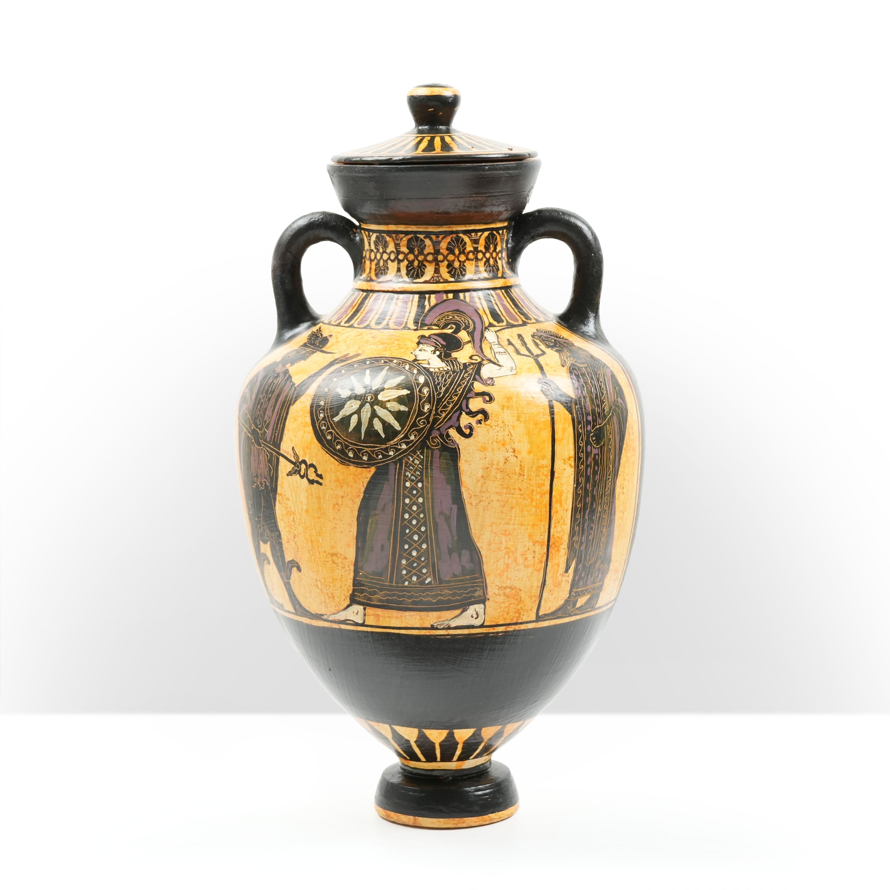 Red-Figure Greek Vase with Fighting Scene pottery handmade Greek – The ...