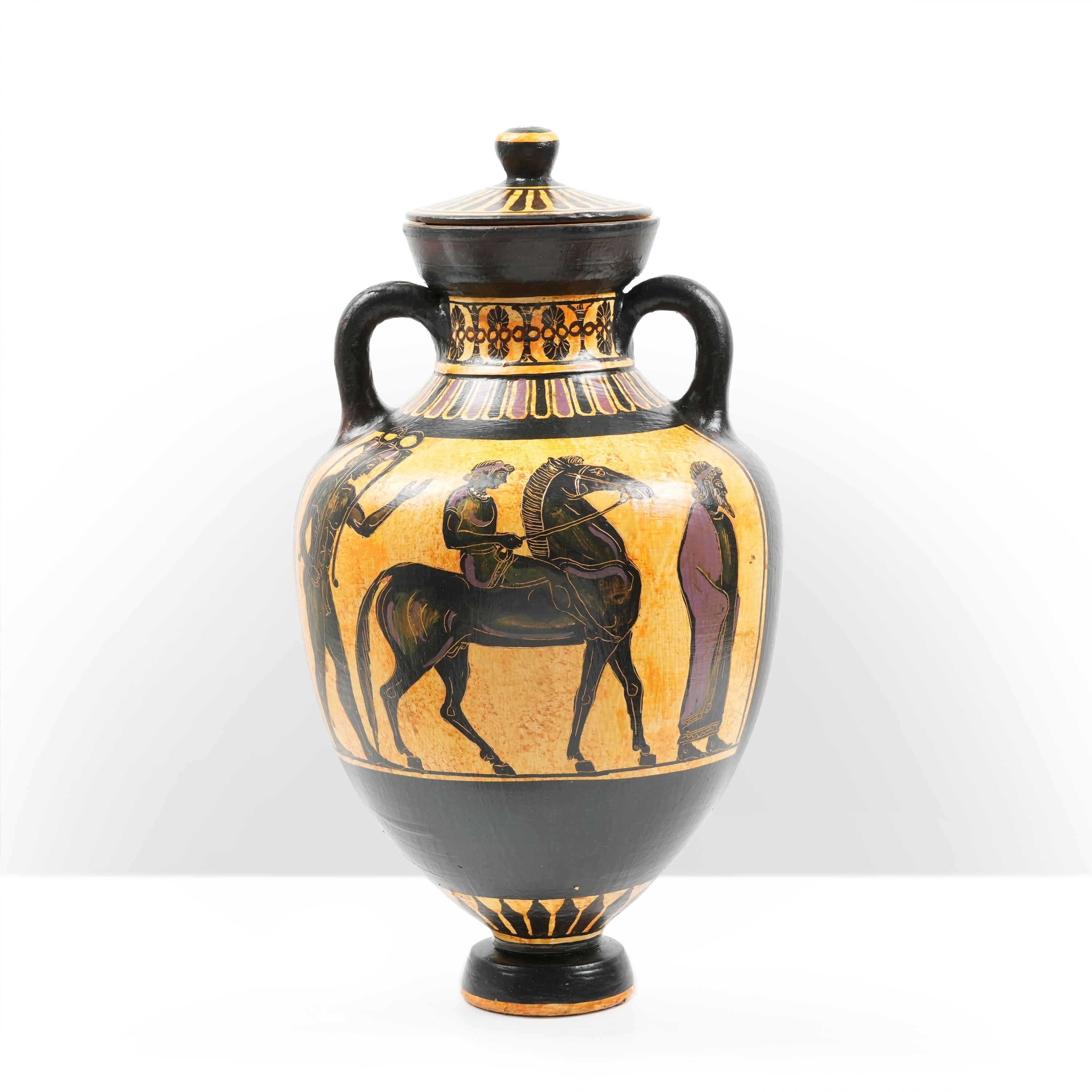 Red-Figure Greek Vase with Fighting Scene pottery handmade Greek – The ...