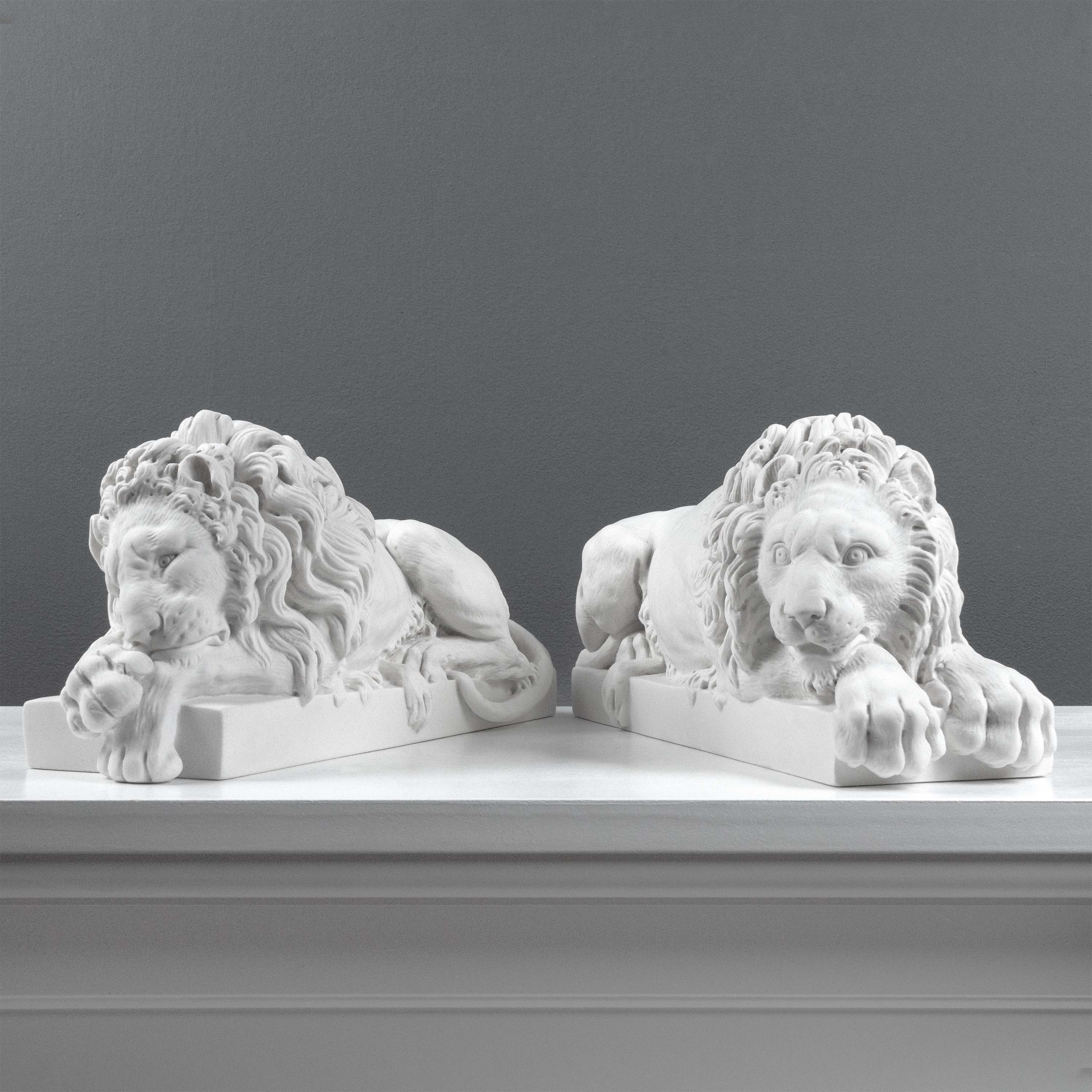 Canova Lions - Statues in Pair (Small) The Ancient Home marble