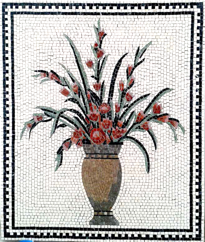 Flower Mosaic marble stone handmade Roman custom personalized – The ...