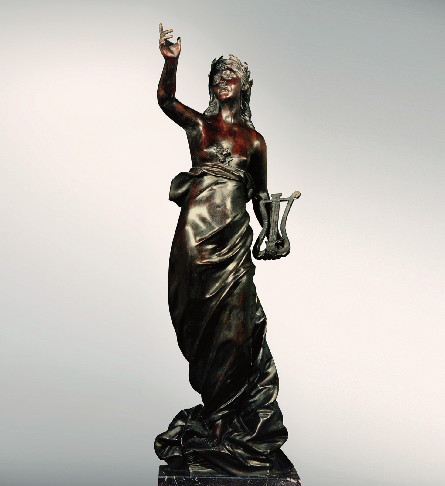 Muse with Lyre Bronze Statue metal sculpture original art expensive ...