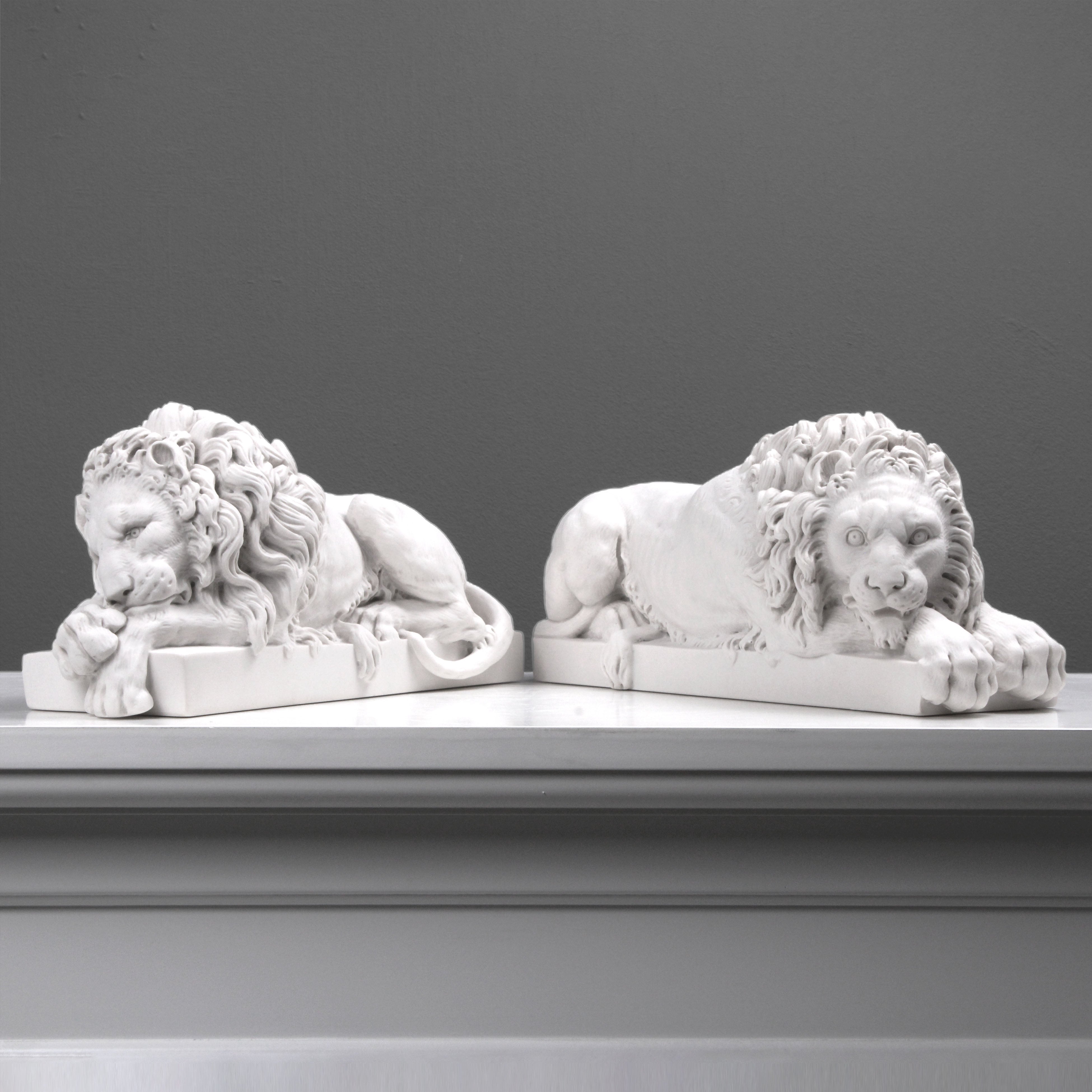 Canova Lions - Statues in Pair (Small) The Ancient Home marble