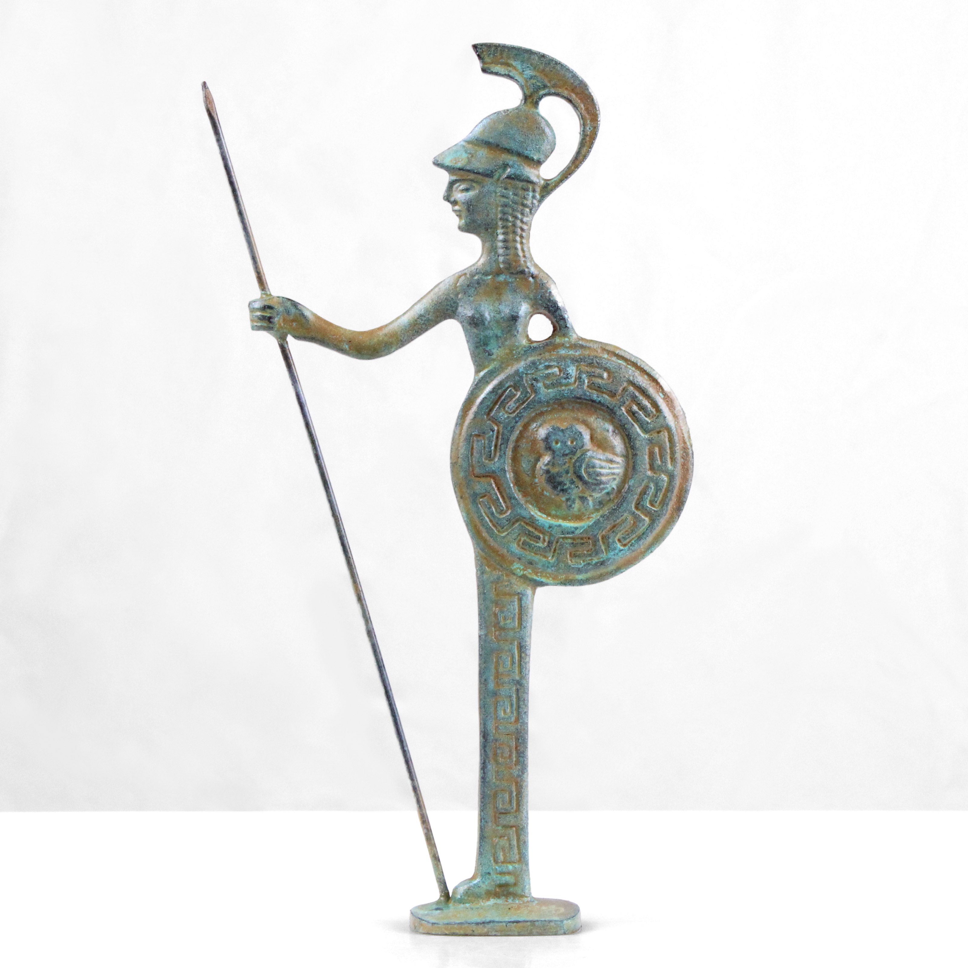 Athena Sculpture Bronze (Small) statue figurine green – The Ancient Home