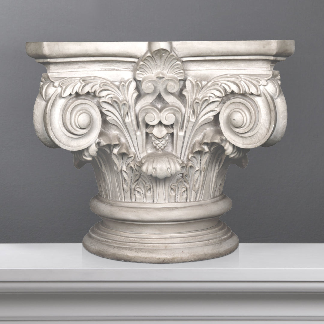 Marble Column Capitals Antique White Marble Corinthian Capital In Two