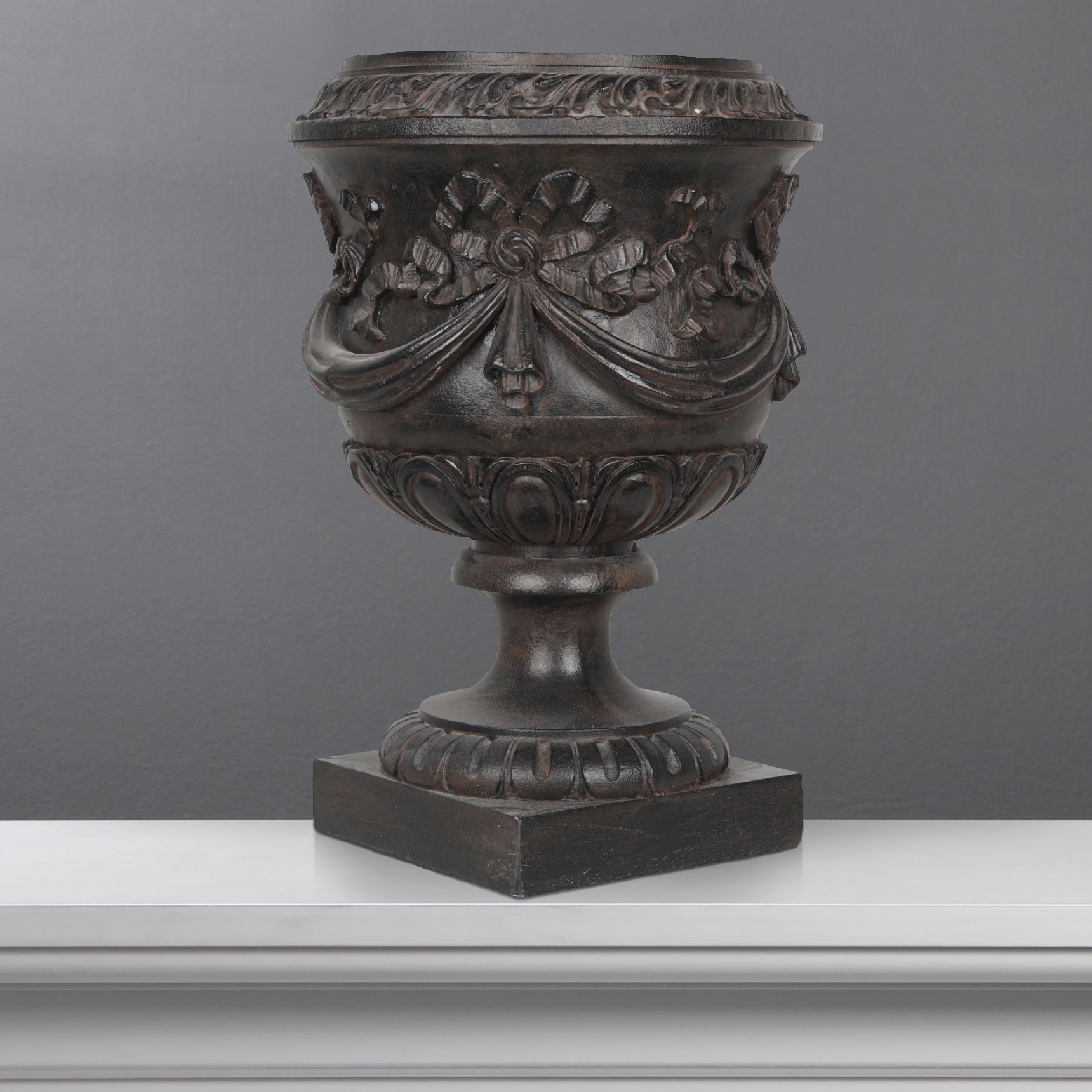 Stone Planter with Ribbons marble Greek Roman large luxury home decor ...