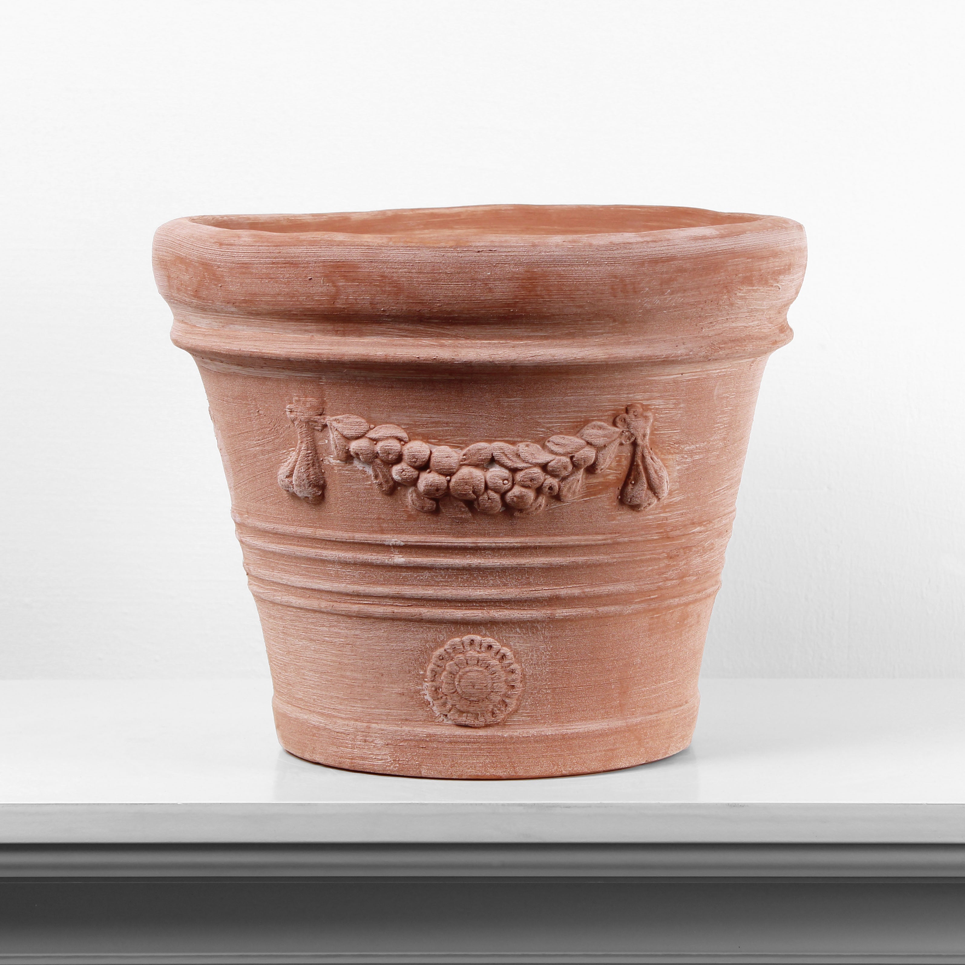 Medium Terracotta Planter orange garden outdoor decor handmade ceramic ...