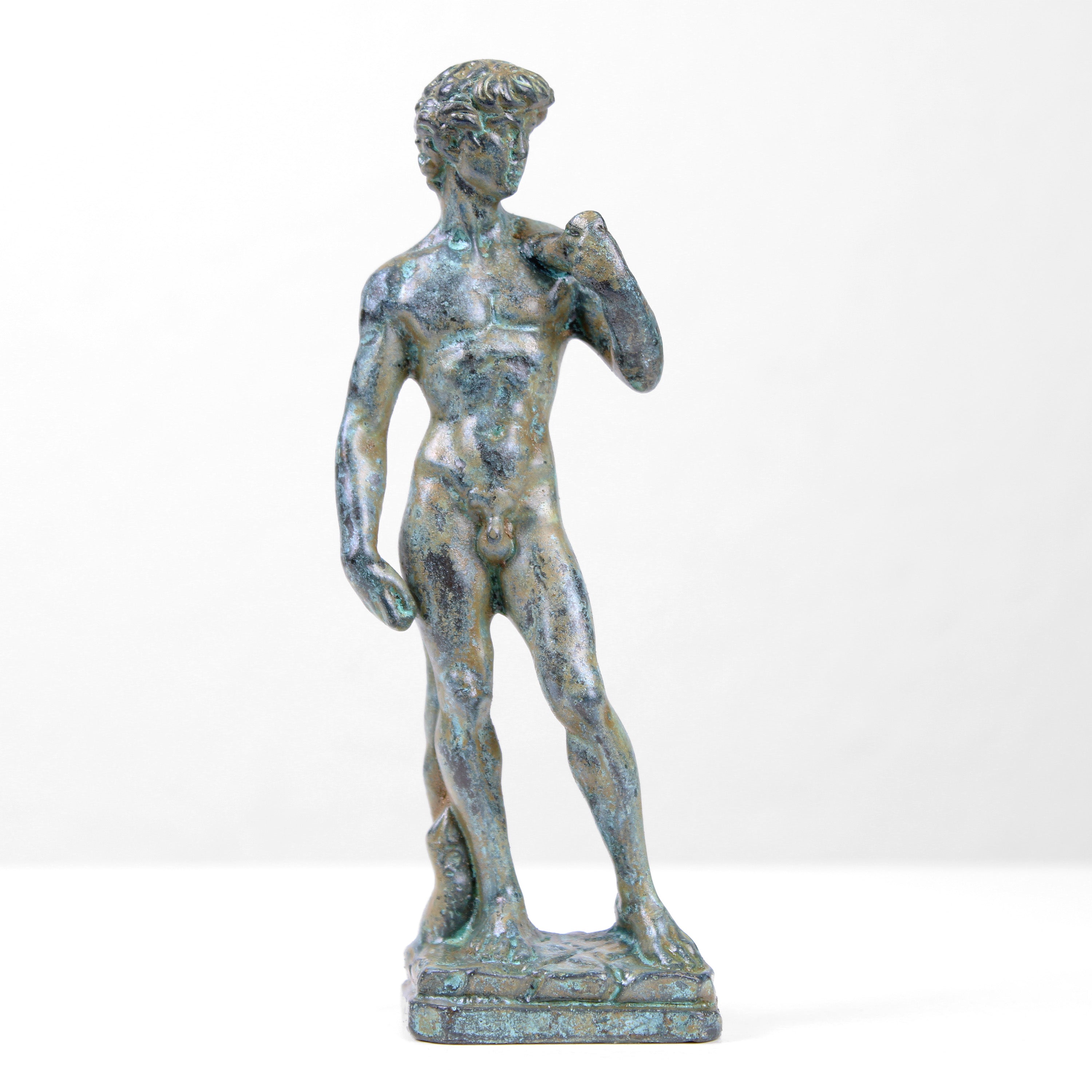 Michelangelo David Statue (Bronze) small sculpture figurine green – The ...