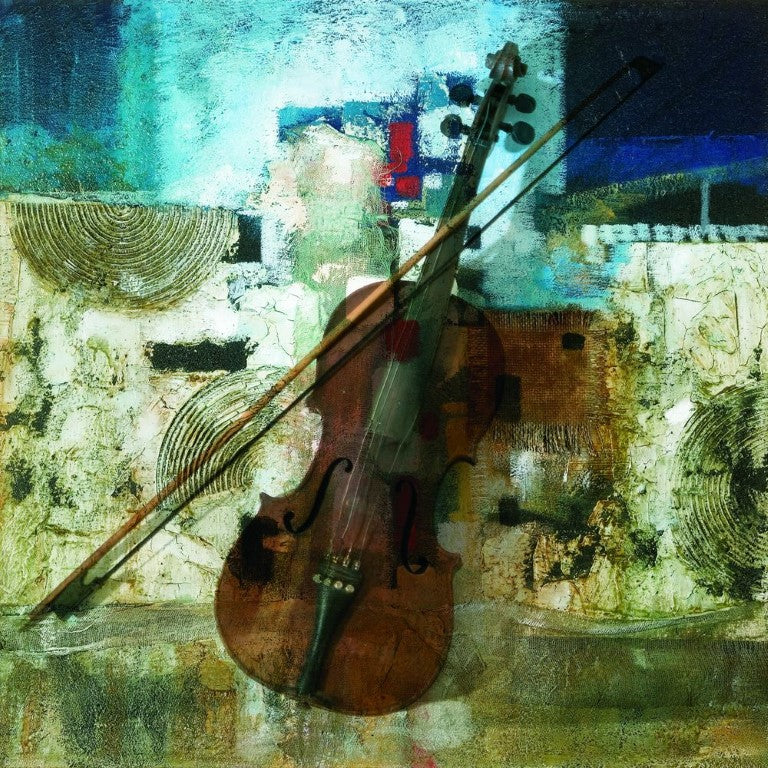 Night in blue Contemporary Fresco made with mixed techniques painting ...