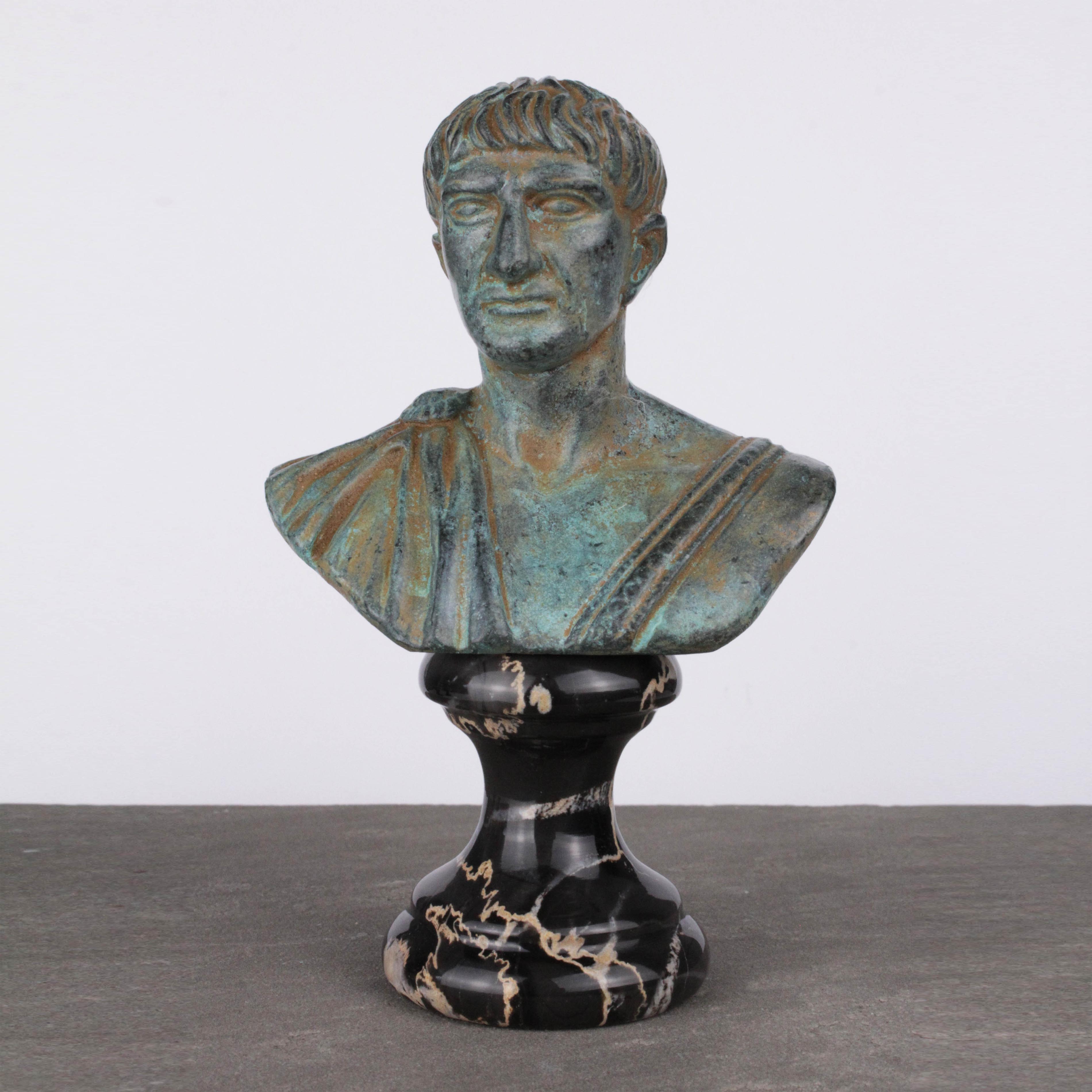 Trajan Bust (Green Bronze) small sculpture statue figurine – The ...